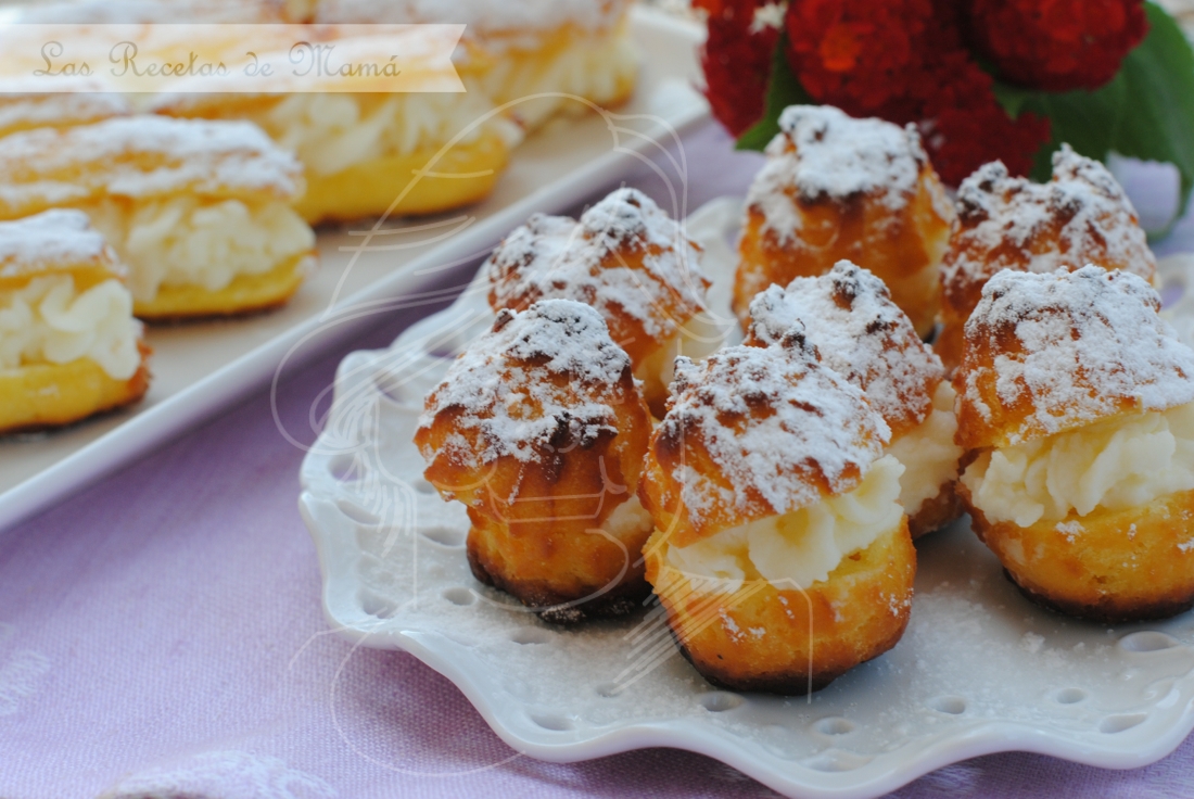 Petit choux o relámpagos de nata | Las Recetas de Mamá